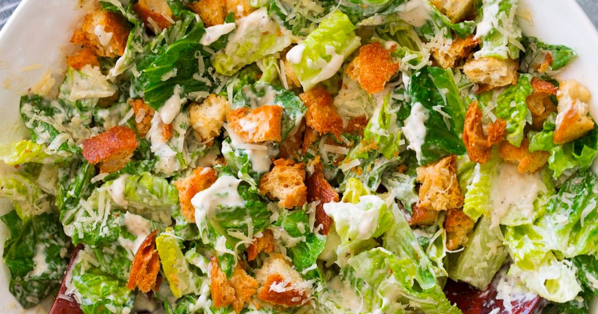 Receita de Salada Caesar - Receita Original - Confeiteira