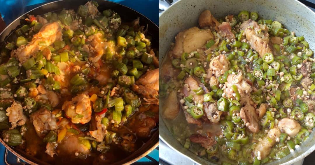 Frango com Quiabo Receita Mineira! Sem babar, quiabo sequinho!